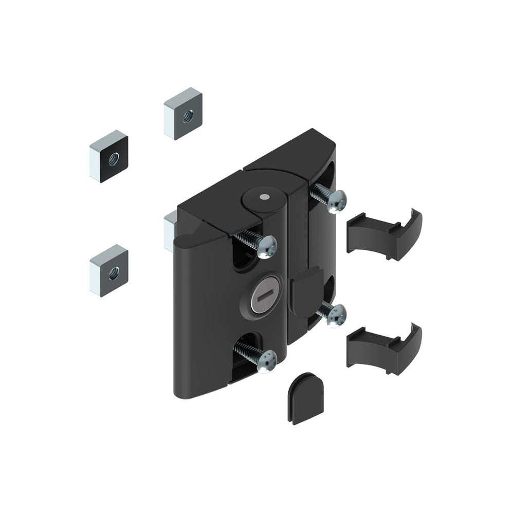 AME System | Black Slam Latch Door Lock - Lockable with key