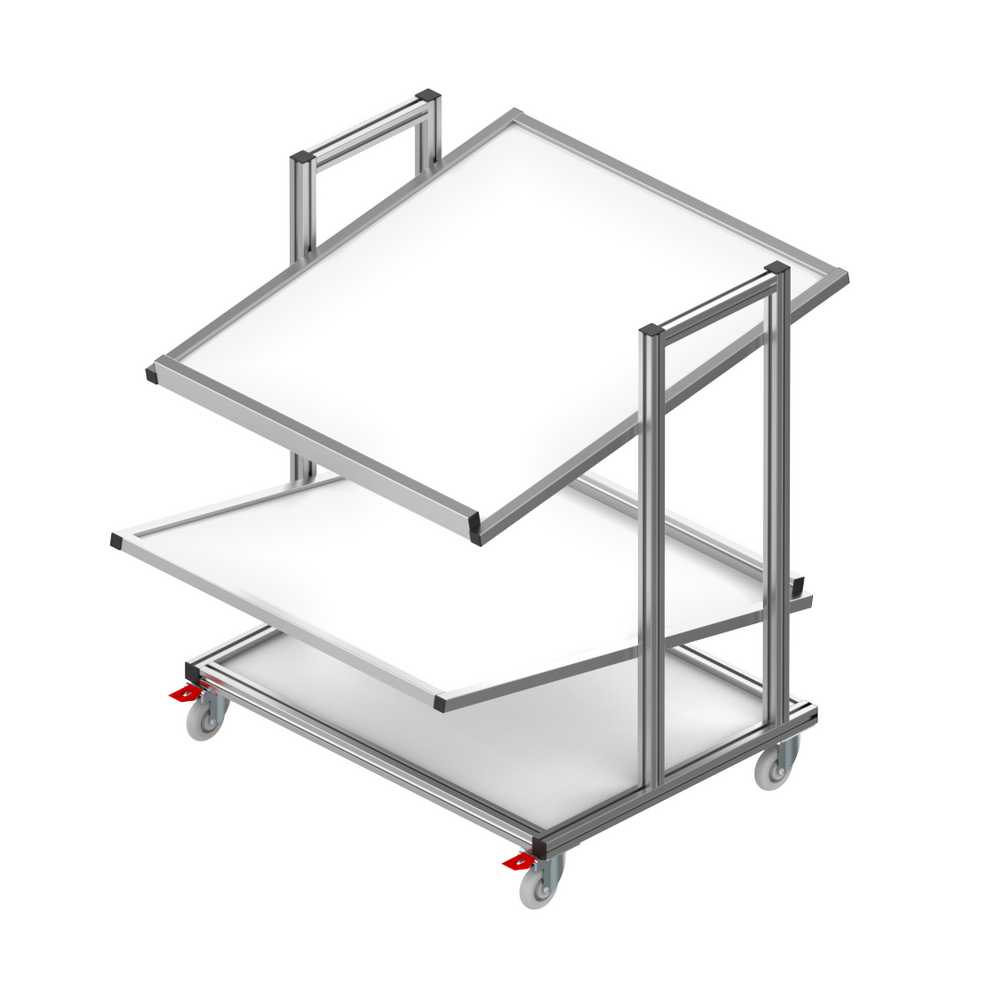 AME System | Aluminium Kanban Trolley 1040 internal shelf size 900x1010