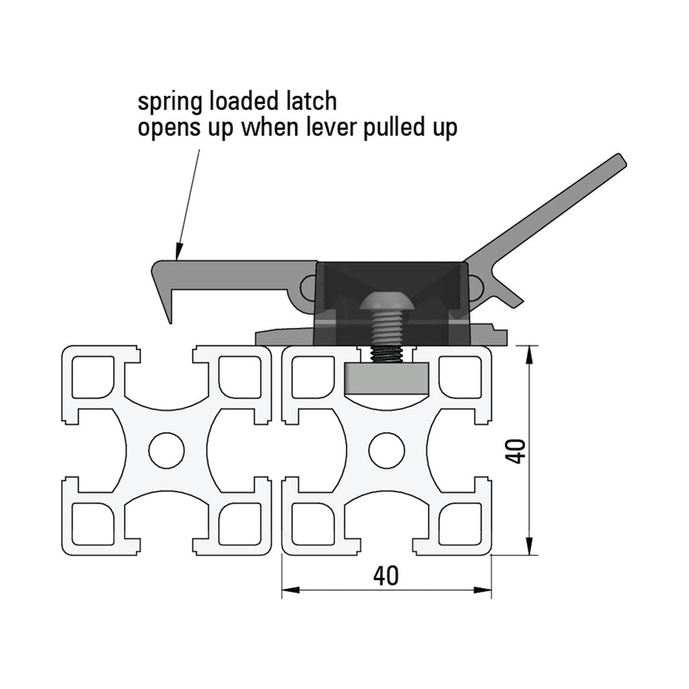 AME System | Lever Latch Door Lock Black, Non-lockable