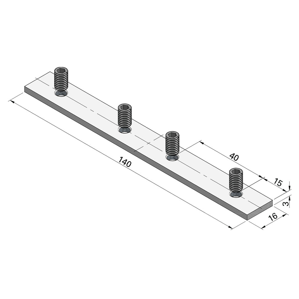 AME System | Steel Sliding Bar 30 Long, T-Slot Profile Extender