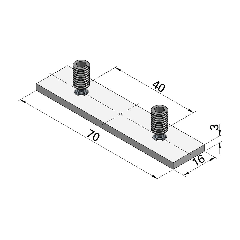 AME System | Steel Sliding Bar 30 Short, T-Slot Profile Extender